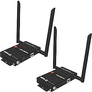 J-Tech Digital 1X2 Wireless HDMI Extender 200’ Dual Antenna Supporting Full HD 1080p with HDMI Loop Output Operation Channel Change IR Passthrough (Receiver + Transmitter 1080P 200ft)