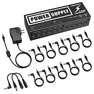 Donner DP-2 Guitar Pedal Power Supply High Current 10 Isolated DC Output for 9V/12V/18V Effect Pedals
