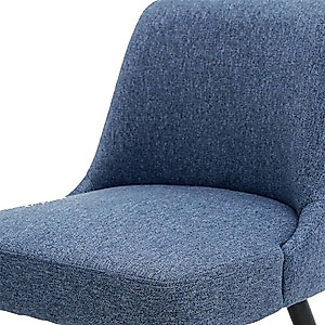 MINCETA Dining Chair,Morden Wood Leg Upholstered Kitchen Chair Set of 2,Performance Fabric in Navy