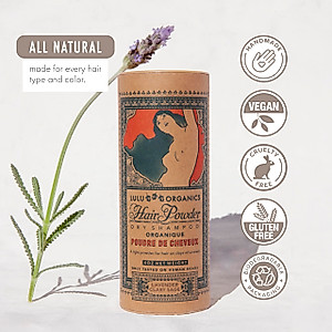 Non Aerosol Dry Shampoo Powder for Dark Hair and Blonde - All Natural & Organic Hair Care, Paraben Free, Talc Free, No White Cast, Synthetic Fragrance Free - Lavender and Clary Sage, 4 oz