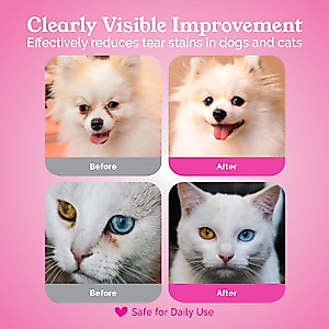 Biidey Dog Eye Wipes, Tear Stain Remover for Dogs and Cats, Gentle Cleansing for Puppy Eyes, Removing Discharge Pet Face and Ears, Essential Grooming Supplies, Paw Cleaner Wipes (60 pcs)
