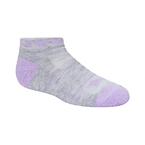 PUMA girls 8 Pack Low Cut + Hair Ties Running Socks, Gray/Multi, 7-8.5 US