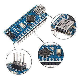 2PCS Dorhea for Nano V3.0 ATMEGA328P Module CH340C Chip 5V 16MHz Mini USB Micro-Controller Board with USB Cable