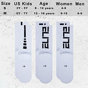 Pawdoer Boys Elite Basketball Crew Socks for Girls Youth Kids, Cushion Performance Athletic Basketball Socks