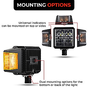 Abrams Snow Plow Lights Anti Freeze/Anti Icing Function LED Combination Pedestal HeadLight Kit - Heated Lens Heavy-Duty ATV Snow Plow Truck Snowplow Road Side Safety Universal Snow Thrower Accessory