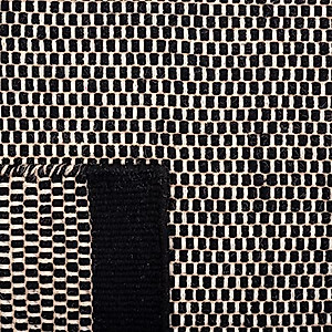 Safavieh Vermont Collection 4' x 6' Black VRM807Z Handmade Wool Entryway Living Room Foyer Bedroom Accent Rug