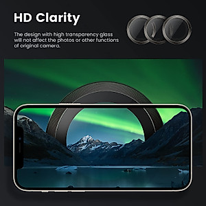 Tensea for iPhone 14 Pro / iPhone 14 Pro Max Camera Lens Protector, 9H Tempered Glass Camera Cover Screen Protector Metal Individual Ring Protector for iPhone 14Pro 6.1 inch iPhone 14 ProMax 6.7 inch 2022
