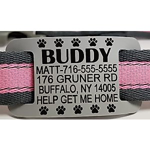 Silent Slide On Pet ID Tags - Premium Pet IDs - Safe Silicone Rubber - Custom Engraved, Waterproof for Dogs and Cats - 5 Lines of Personalized Text