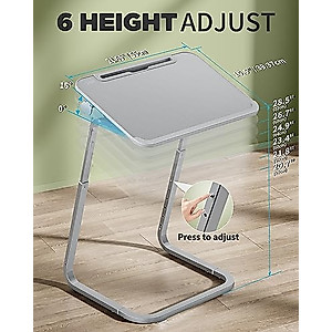 SAIJI TV Tray Table - Heavy Duty Large TV Dinner Tables, Premium TV Trays for Eating on Couch & Sofa, Tilt & Height Adjustable Laptop Table, Bedside Table, Small Table, TV Table with Cup Holder