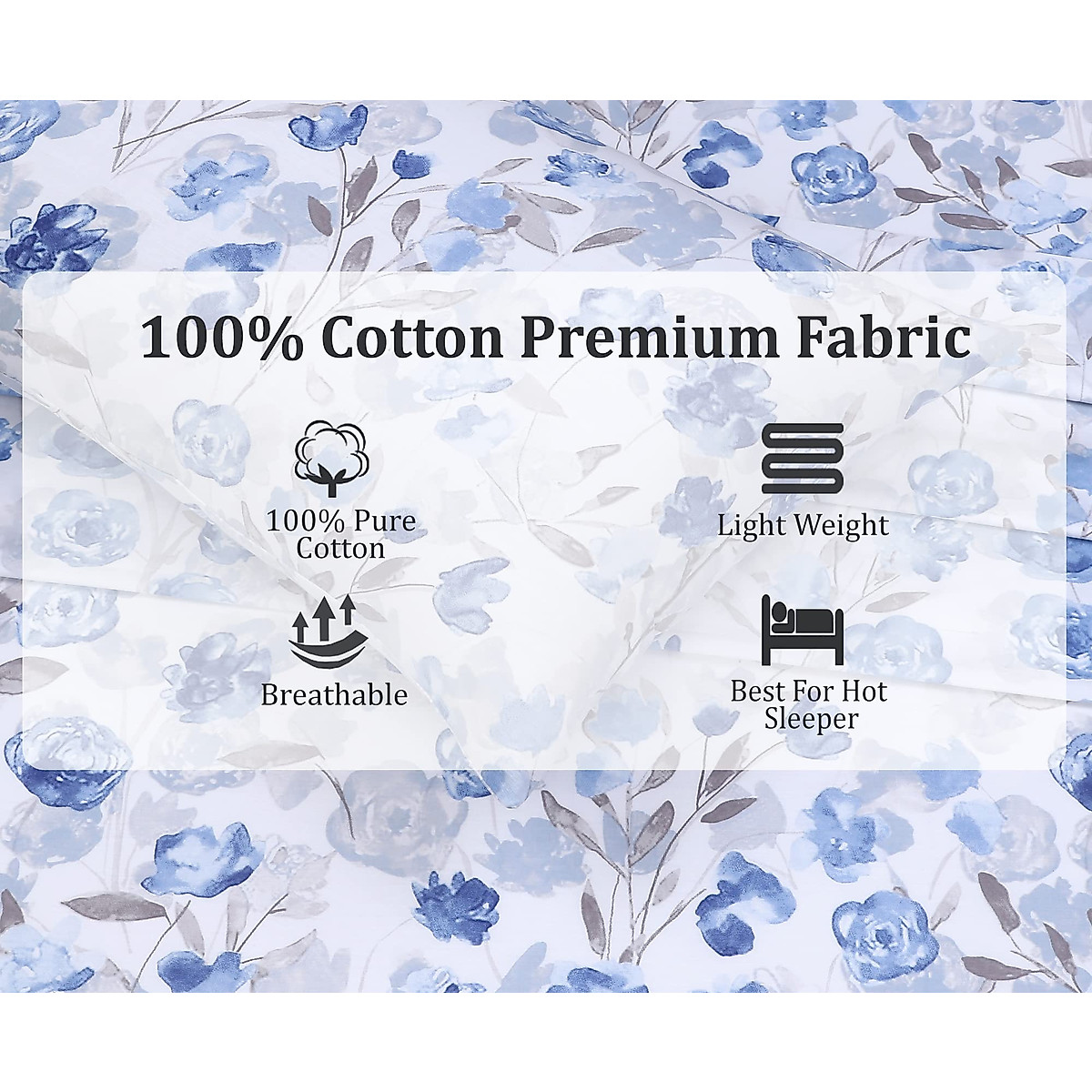 RUVANTI 100% Cotton Sheets - Crispy Cooling Percale Sheets for Full Size Bed, Breathable & Durable Full Sheet Set, 16 Inches Deep Pocket Bed Sheets, Monotones, 4 Pieces