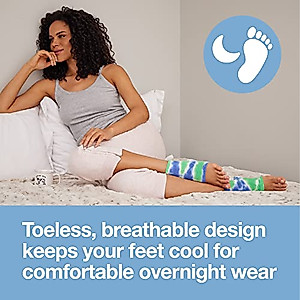 ZenToes Moisturizing Heel Socks 2 Pairs Gel Lined Toeless Spa Socks to Heal and Treat Dry, Cracked Heels While You Sleep (Regular, Blue Tie Dye)