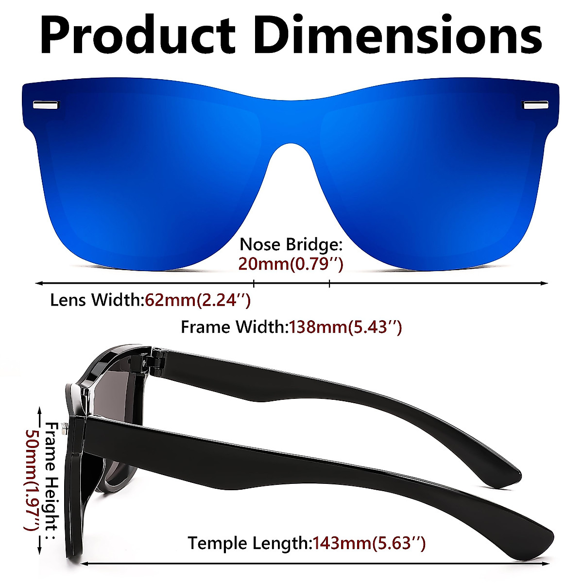 FEISEDY Trendy Rimless Mirrored One Piece Lens Sunglasses Reflective Sun Glasses B4114