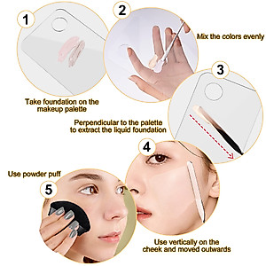 Acrylic Cosmetic Makeup Palette, Makeup Mixing Tray with Makeup Spatula Metal Mirror for Beauty Salon Color Cream Liquid Foundation Mixing Palette (10 Pcs Makeup Spatula Sets)