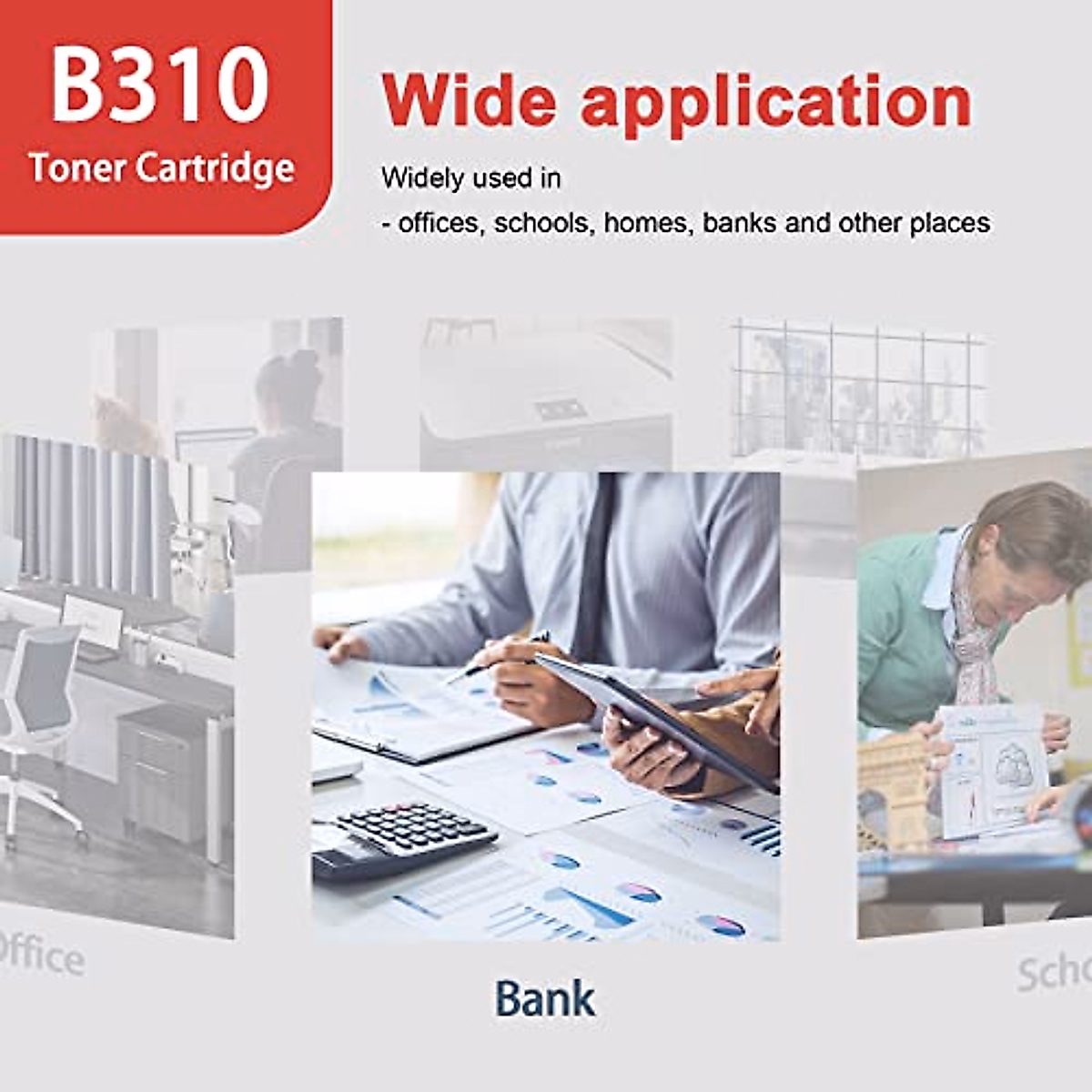 B310 Black Toner Cartridge 006R04376: 1 Pack Standard Capacity 006R04376 Toner Replacement for B305 B310 B315 Printer
