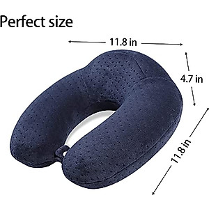 Cozy BoSpin Travel Pillow - Luxury Memory Foam Neck Support Cushion Neck Support Pillow (Blue)