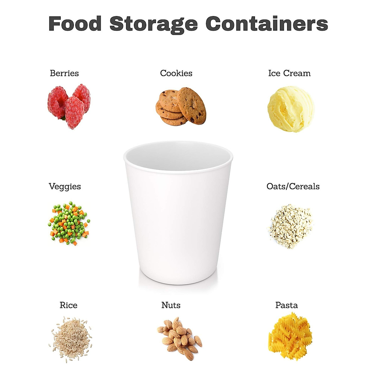 Ice Cream Freezer Storage Containers with Silicone Lids (3 Pack, 1- Quart Each) + 2 Serving Cups – Dishwasher Safe - Large Reusable BPA-Free Tub for Homemade Ice-Cream