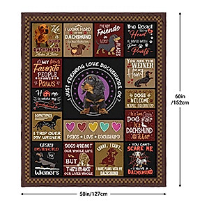 Dachshund Gifts for Women, Weiner Dog Gifts for Women, Gifts for Dachshund Lovers Blanket 60"x50", Dog Lovers Gifts for Women, Gifts for Dog Owners, Dachshund Themed Gifts Ideas for Birthday Christmas