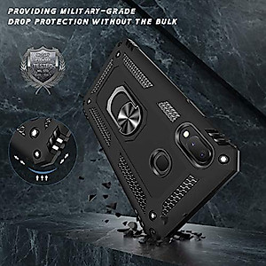 MERRO Galaxy A20 Case with Screen Protector,Galaxy A30 Cover Pass 16ft Drop Test Military Grade Shockproof Protective Phone Case with Magnetic Kickstand for Samsung Galaxy A20/A30 Black