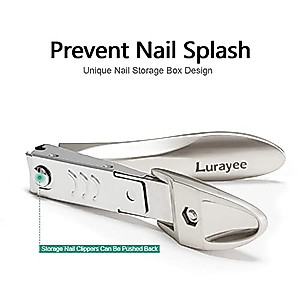 Nail Clipper Set, Professional Nail Clippers for Fingernails and Toenails, 2pcs Stainless Steel Splash Proof Nail Trimmer Nail Cutter Ingrown Toenail Thick Nails Tool Clipper Set