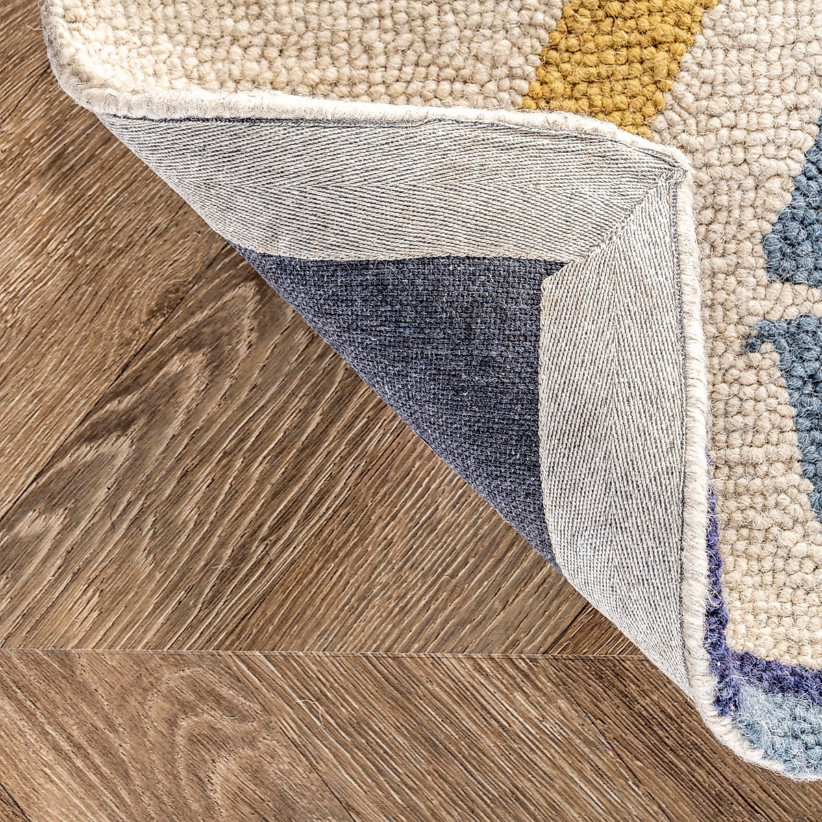 nuLOOM Ofelia Geometric 2x6 Wool Runner Rug for Living Room Bedroom Dining Room Entryway Hallway Kitchen, Multicolor/Black