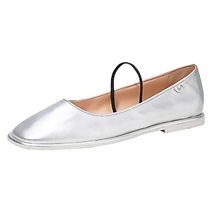 Coach Women's Emilia Mary Jane Flat, Silver, 8.5