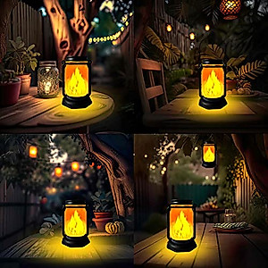 Solar Garden Lantern Light Mason Jar Torch Lights Hanging or Stick in Lawn for Outdoor Patio Garden Table Decor Gift-2 Pack