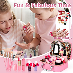 Flybay Kids Makeup Kit for Girl, Washable Makeup Set Girls Toys, Real Girls Makeup Kit for Kids, Children Toddler Princess Play Make Up Set Christmas Birthday Gifts for Girls Age 3-12 Year Old