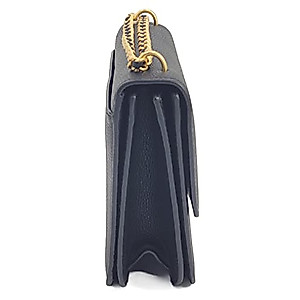 Tory Burch 138724 Britten Pebbled Black Leather With Gold Hardware Medium Women's Adjustable Shoulder Bag