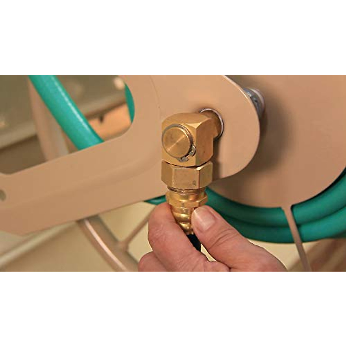 Liberty Garden Products 703-1 Multi-Purpose Steel Garden Wall/Floor Mount Hose Reel, Tan