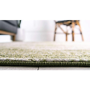 Unique Loom Bromley Collection Area Rug - Midnight (7' 10" x 11' Rectangle, Green/ Ivory)