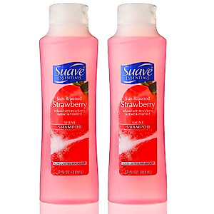 Suave Shampoo, Sun-Ripened Strawberry Family-Size 2-Pack – Energizing Shampoo with Strawberry Extract & Vitamin E, 22.5 Oz Ea