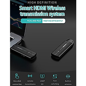 Wireless HDMI Transmitter and Receiver,Wireless HDMI Extender Kit,Portable HDMI Wireless Transmitter and Receiver for Streaming Video Audio from Laptop/PC/Cable Box to HDTV/Projector/Monitor.