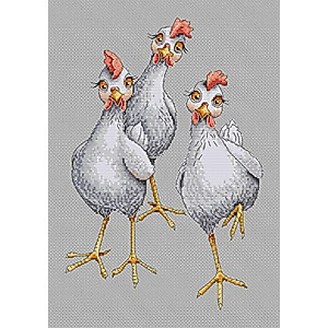 Luca-S Cross Stitch Kit My Chickens, Counted Cross Stitch Kit for Adults, Embroidery Needlecraft Kit