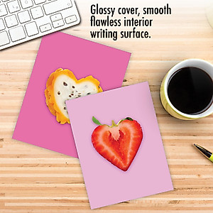 The Best Card Company - 20 Cute Boxed Cards (4 x 5.12 Inch) - Assorted Blank Set (10 Designs, 2 Each) - Fruit Hearts AM8992OCB-B2x10