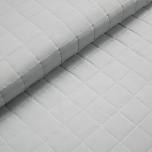 Lush Decor Farmhouse Box Stitch and Stripe Oversized Reversible Cotton 3 Piece Quilt Set, King, Gray