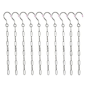 10 Pack Closet Organizer Clothes Hangers Space Saving, Stainless Steel Chain Clothes Hanger Organizer with 10 Slots,Vertical Space Saver Hangers for College Essentials Girls Bedroom