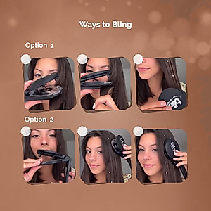 blinger Starter Kit | Women's Hair Styling Tool + 75 Precision-Cut Glass Crystals | Bling Hair in Seconds! Bedazzling Multi-Faceted Gems | Hair-Safe – Bling In Brush Out