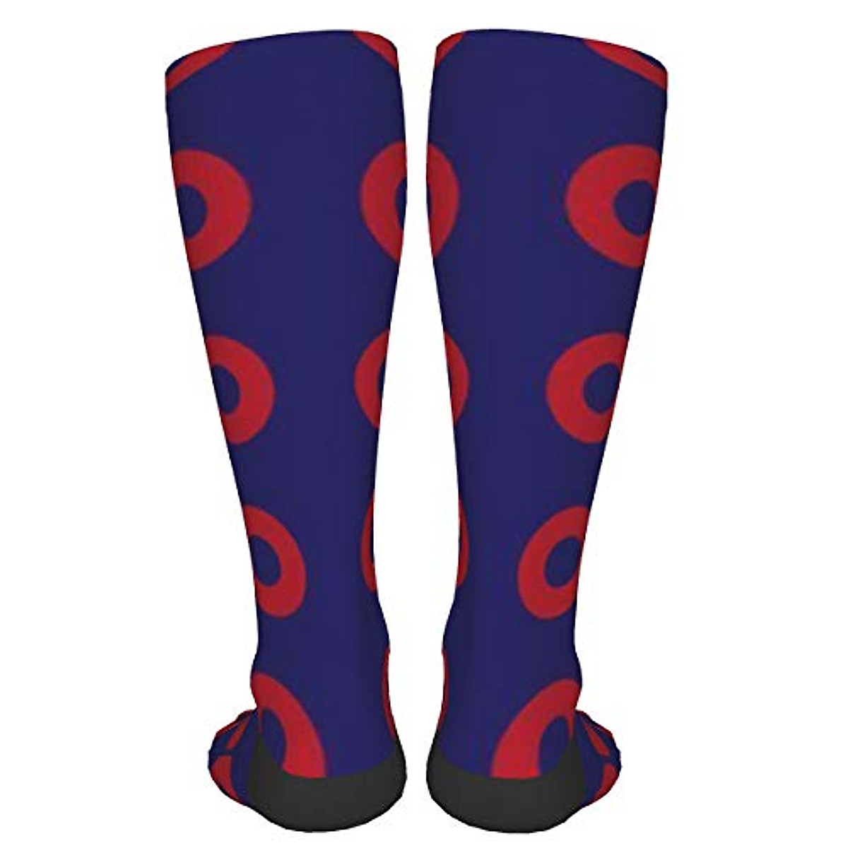 Zjblheq Socks Phish Red Donut Circles On Blue Casual Novelty Funny For Outdoor Athletic Sports Boot Running Hiking Trekking