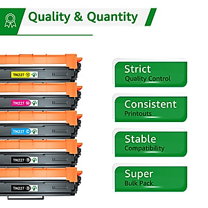 GREENSKY Compatible Toner Cartridge Replacement for Brother TN227 TN227BK TN-227 TN223BK TN223 MFC-L3770CDW HL-L3270CDW HL-L3290CDW HL-L3210CW HL-L3230CDW MFC-L3710CW MFC-L3750CDW Printer (5-Pack)