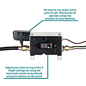 Celestial 19" Round Remote Control Fire Pit Burner Kit, Commercial Grade, Stainless Steel, Electronic Ignition, Propane