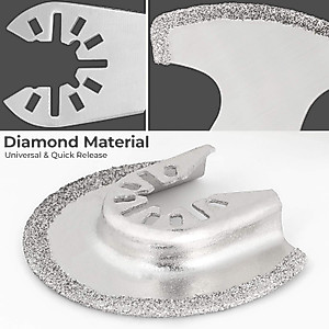 Diamond Oscillating Tool Blades, Ohuhu 7PCS Universal Grit Multitool Saw Blades Set for Tile Grout Mortar Concrete Masonry Removal