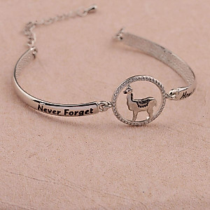 FOTAP Llama Gift Never Forget How Llamazing You Are Bracelet Alpaca Gifts (Llama S Bangle)