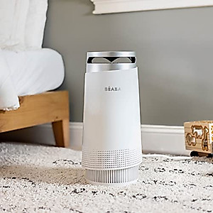 BEABA Nursery Air Purifier, Air Purifiers for Baby, Air Filter, HEPA Filter, Odor Eliminator, Removes Smoke, Dust, & Pet Dander, with Baby Night Light