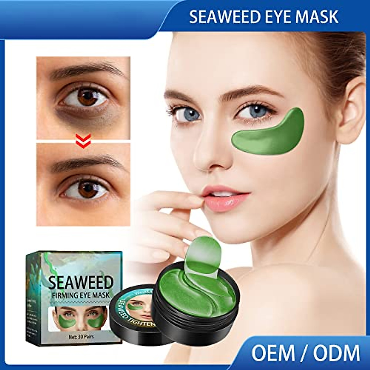Under Eye Masks, Collagen Eye Mask, Green Tea Eye Patches for Puffy Eyes 60 pcs, Under Eye Patches for Dark Circles and Puffiness, Hydrating Eye Mask Skincare, Eye Gel Pads for Eye Bags and Wrinkles Under Eye Treatment