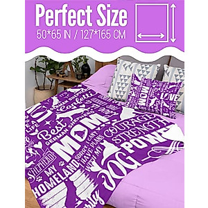 InnoBeta German Shepherd Themed Throws for Dog Moms, Dog Lovers, Dog Owners, Bed Flannel Plush Blankets, Birthday Gifts for German Shepherd Lovers, Best Friend, Coworkers, Sisters (50"x 65") - Purple