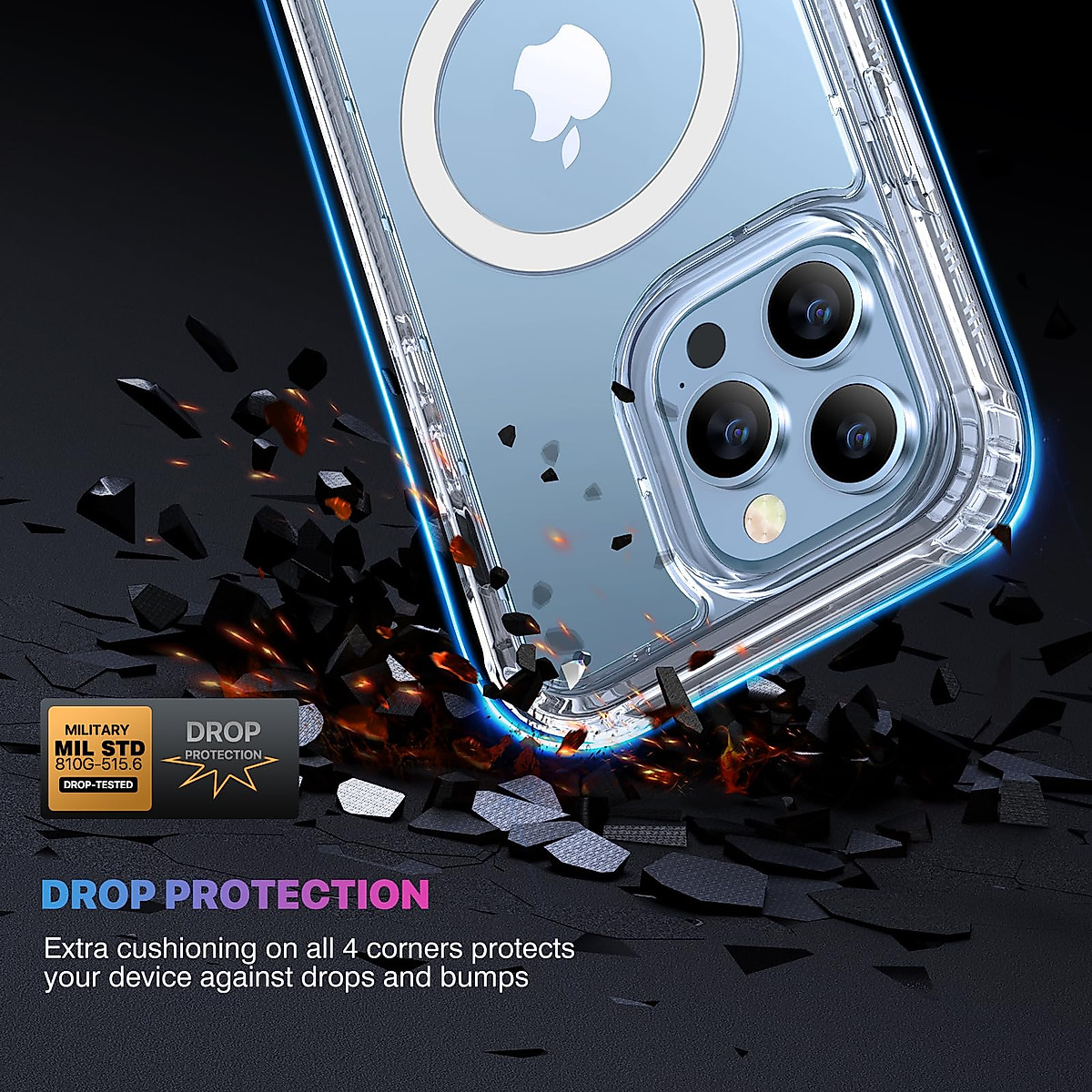 Diaclara Magnetic Designed for iPhone 13 Pro Max Case [2023 New] Compatible with MagSafe, Built-in Touch Sensitive Anti-Scratch Screen Protector, Phone Case for iPhone 13 Pro Max 6.7" (Clear)