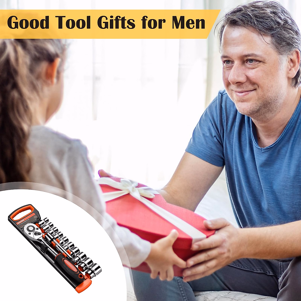 Egofine 12pcs 1/2 Inch Ratchet Socket Wrench Set, Drive Socket Set with 10 Sockets 10-15,17,19,22,24mm and 2 Way Quick Released Ratchet Handle and Extension Bar