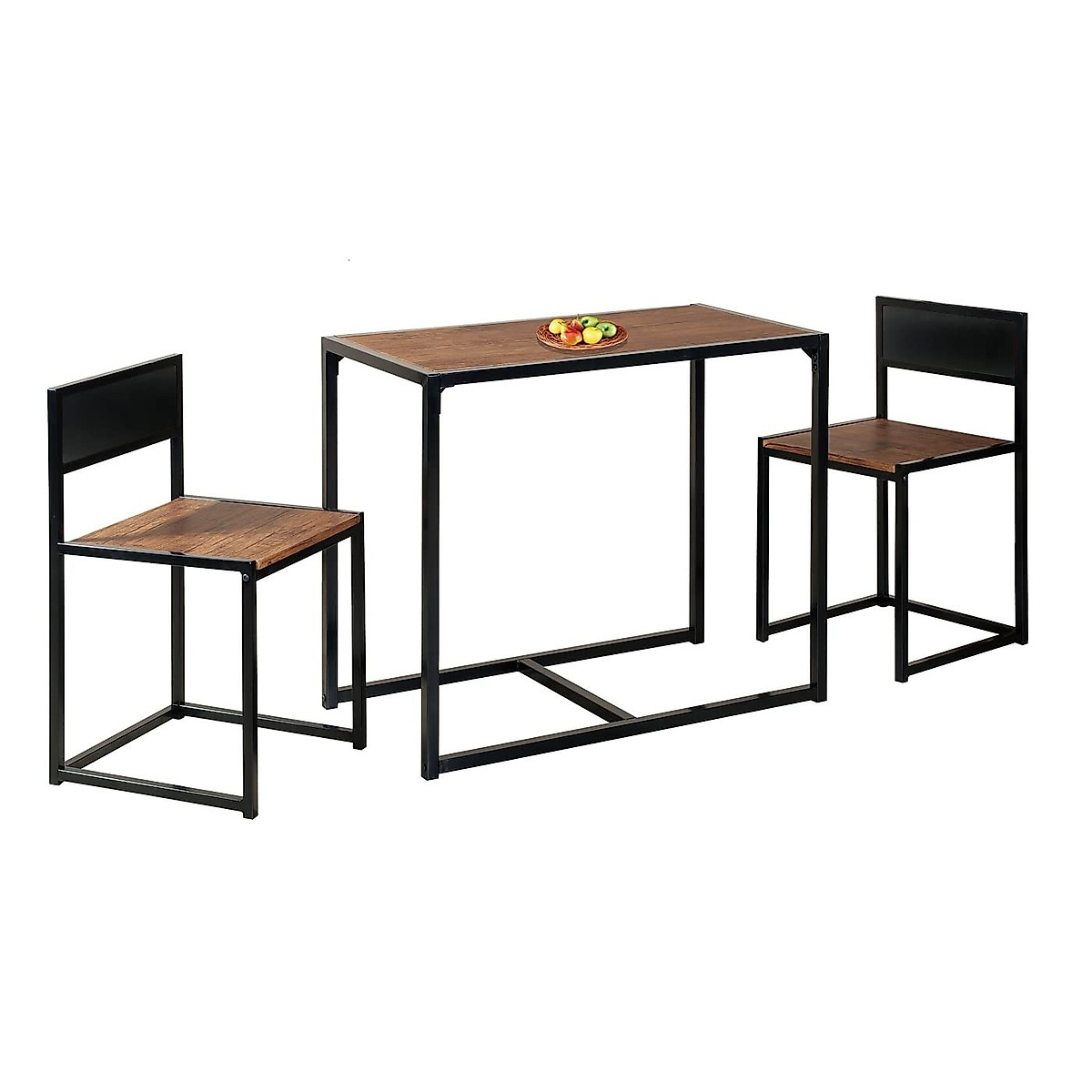 3-Piece Table and Chair Set - Compact Dining Bar Table Set Small Space for Kitchen Living Room Dinette Coffee Dining Breakfast Table Industrial Design
