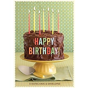 Happy Birthday! 8 Notecards & Envelopes (Birthday Greeting Cards, Dessert Photography Stationery Set)