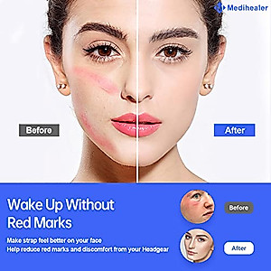 16 Pack Headgear Strap Covers, Universal and Reusable CPAP Strap Covers, Soft-Fleece Strap Pads for Reduce Red Marks, Great Value Kit Supplies by Medihealer